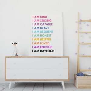 Editable Affirmations Wall Art Template, Printable Kids Custom ...