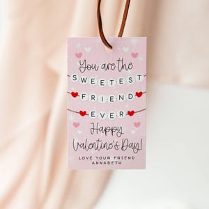 Friendship Bracelet Valentine's Day Gift Tag Template, Printable ...