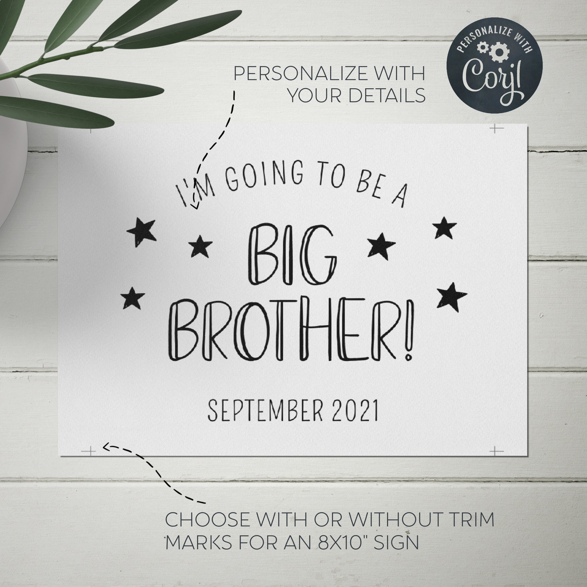 Big Brother Announcement Sign Template Printable Brother - Etsy Australia