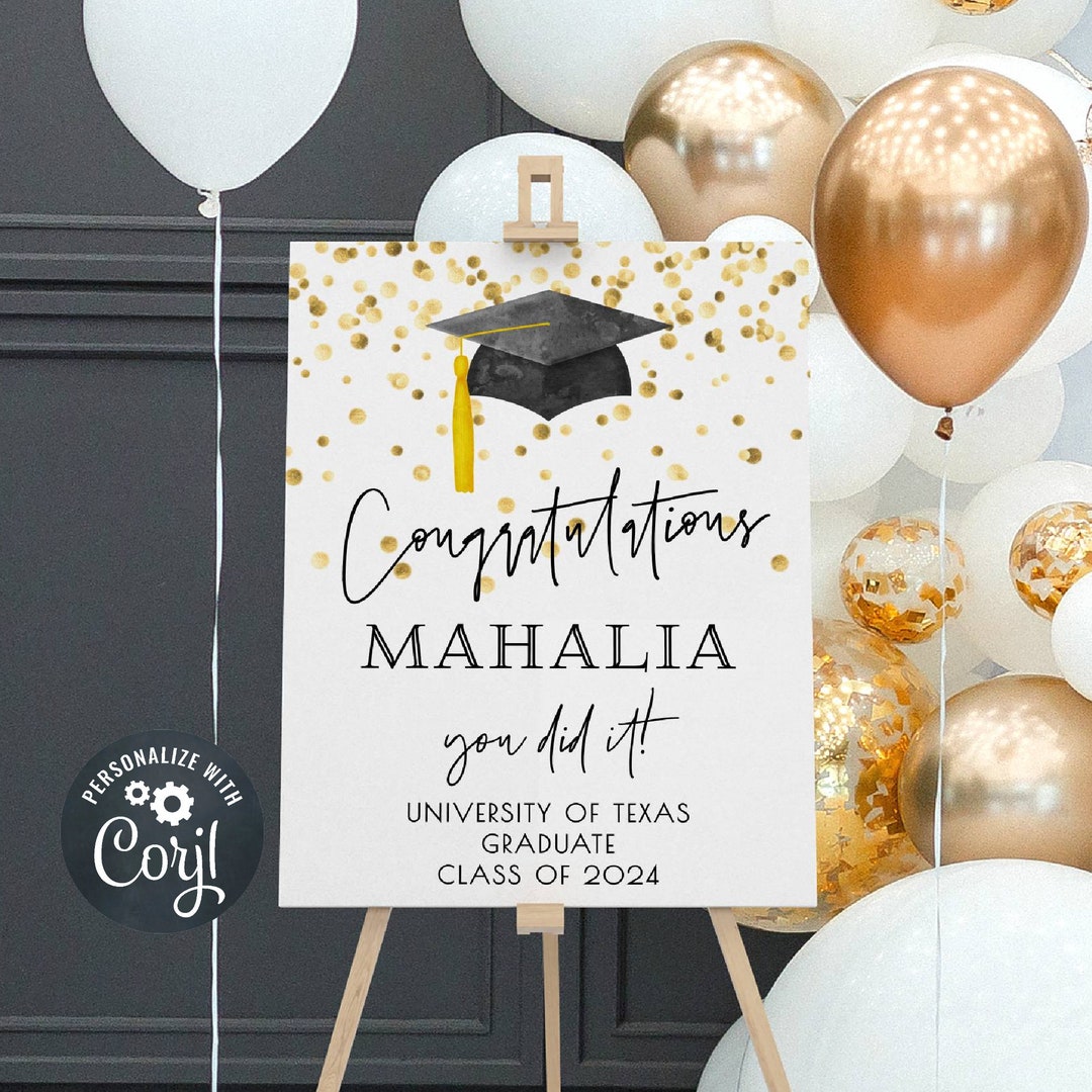 Graduation Welcome Sign Template, Printable Congratulations Graduate ...