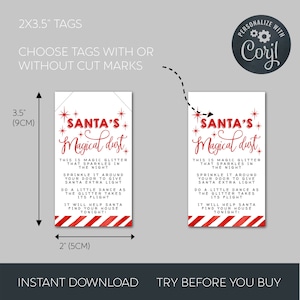 Printable Santa's Magic Dust Tag Template, Editable Christmas Eve ...