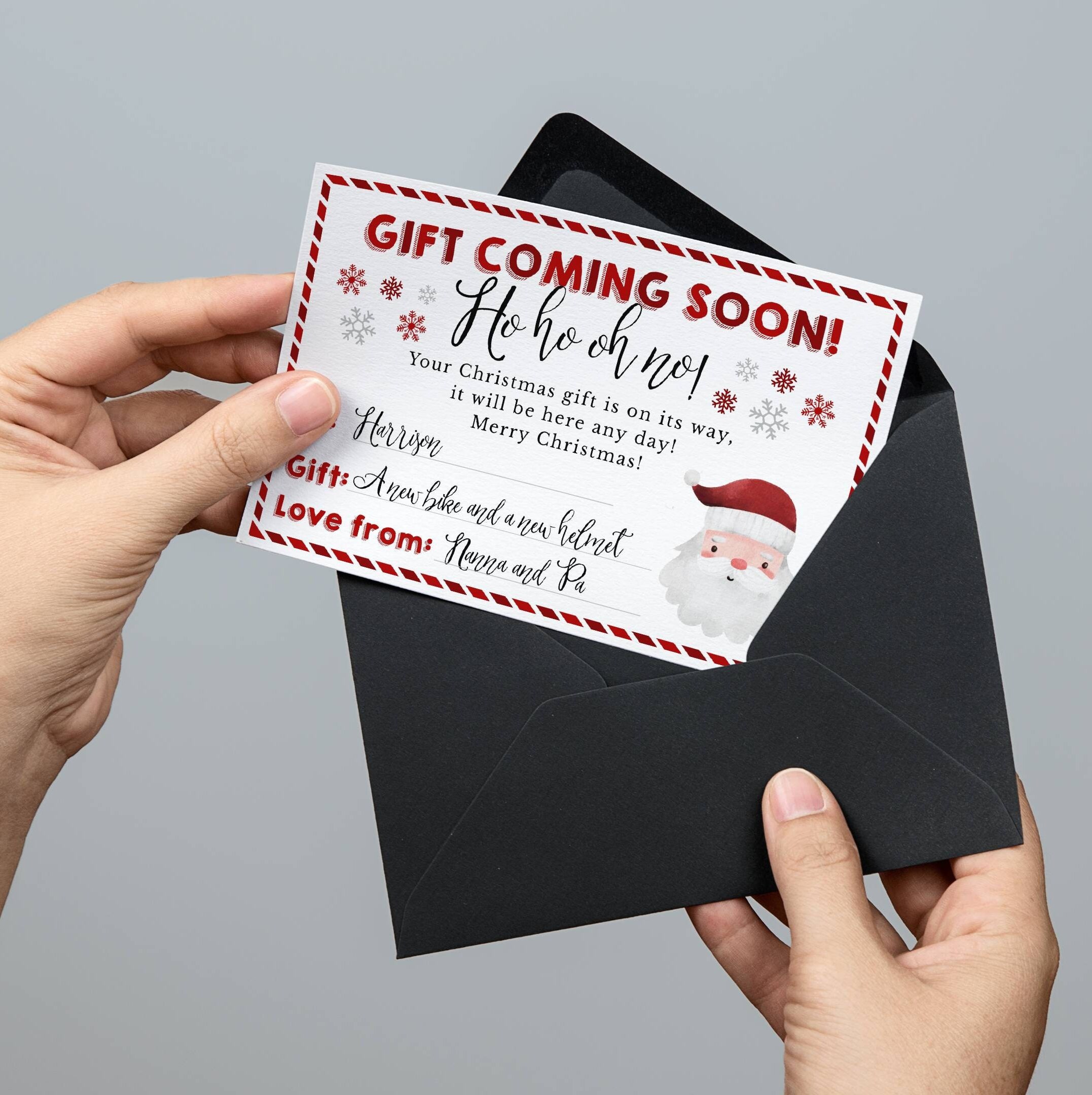 Printable Delayed Christmas Gift Card Template, Editable Gift Coming ...