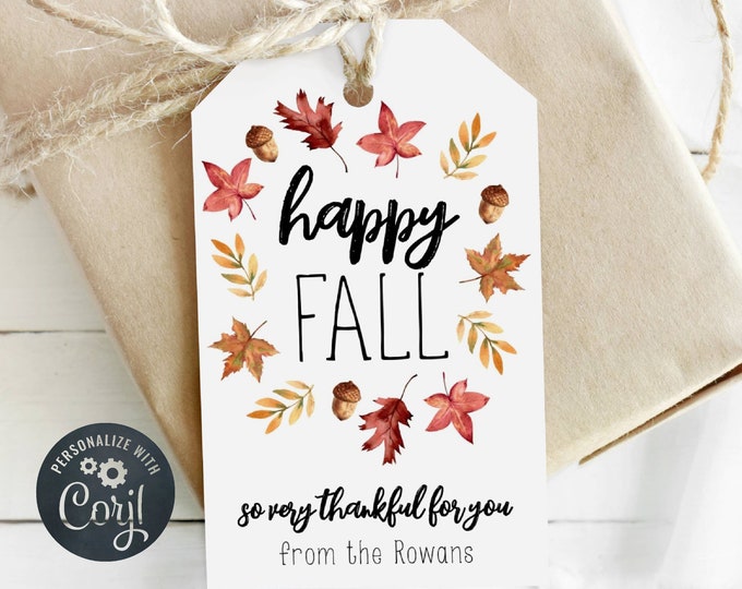 Printable Fall Gift Tags, Instant Download, Happy Fall Gift Tags, Hello ...