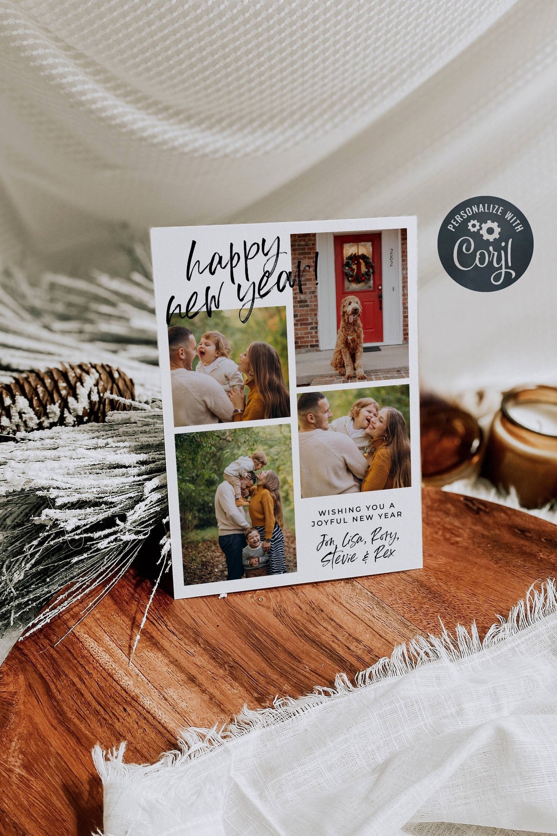 Editable New Year Photo Card Template Printable Holiday | Etsy