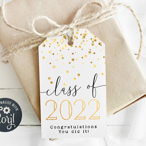 Editable Graduation Thank You Tag Class of 2022 Printable - Etsy