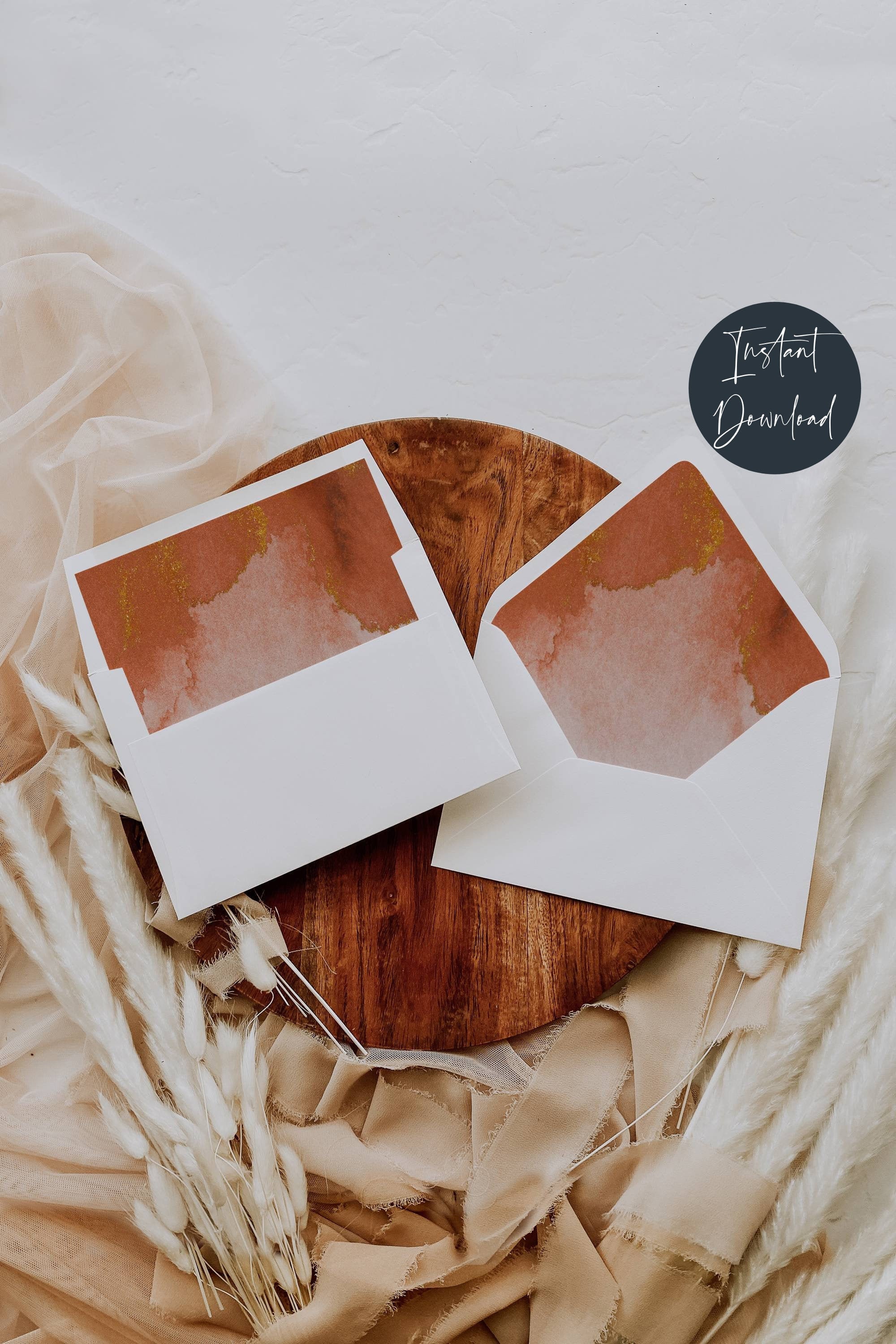 Terracotta Envelopes With Watercolor - Etsy