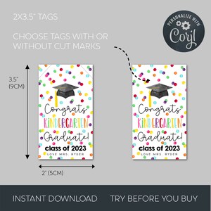 Kindergarten Graduation Gift Tag Template, Printable Congratulations ...