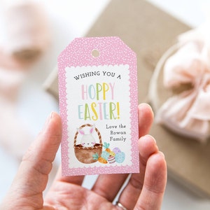 Hoppy Easter Gift Tag Template, Printable Easter Basket Favor Tags ...