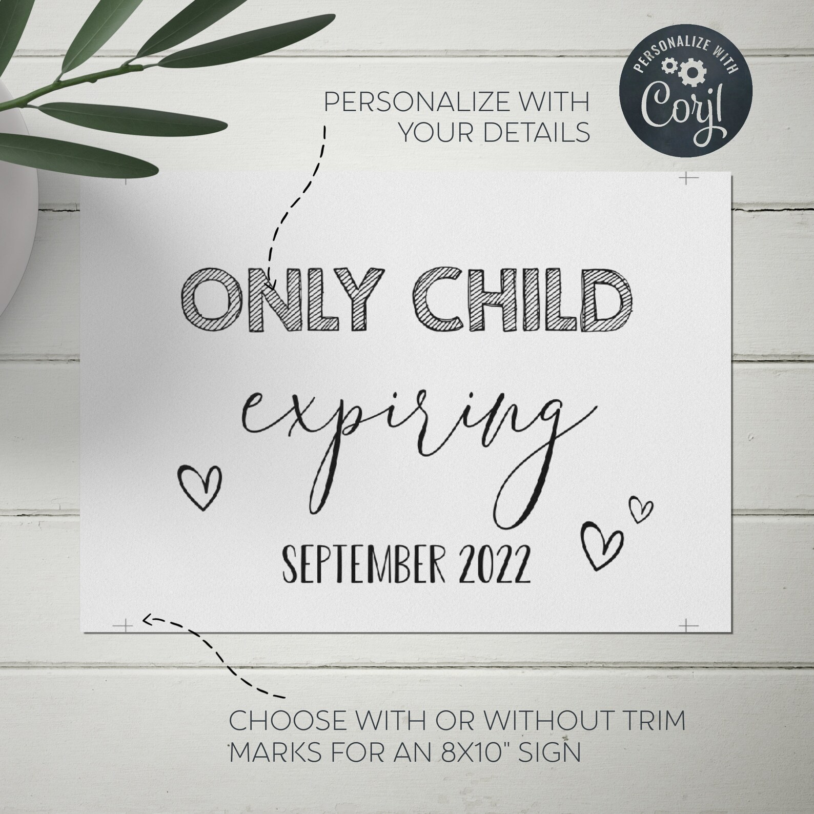 Only Child Expiring Announcement Sign Printable Pregnancy - Etsy