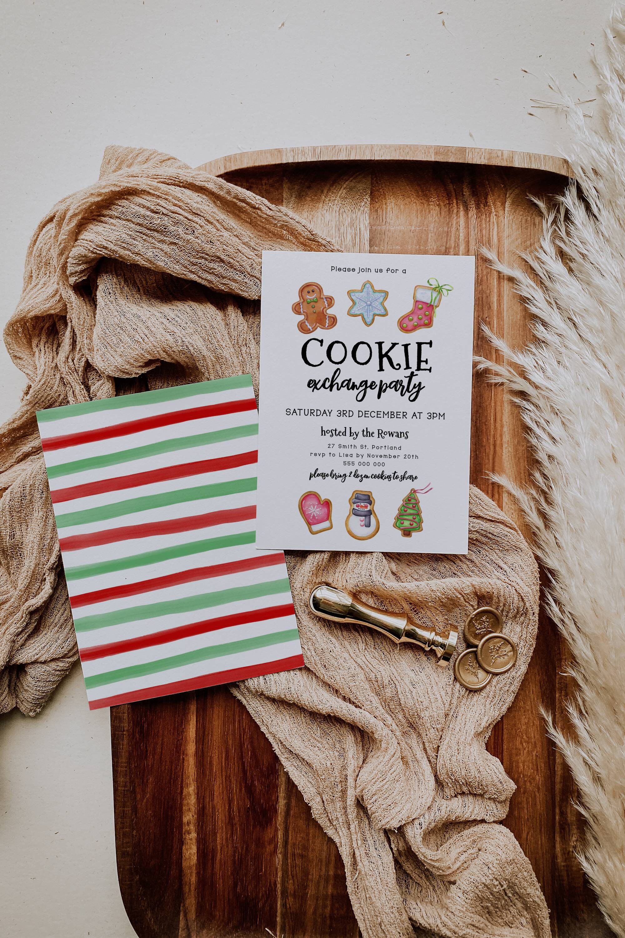 Holiday Cookie Exchange Template Party Pack, Printable Christmas Cookie ...