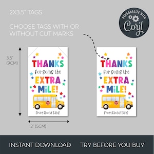 Editable Bus Driver Appreciation Gift Tag Template, Printable Thanks ...