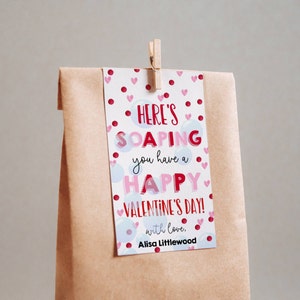 Valentine Soap Gift Tag Template, Printable Here's Soapin You Have A ...