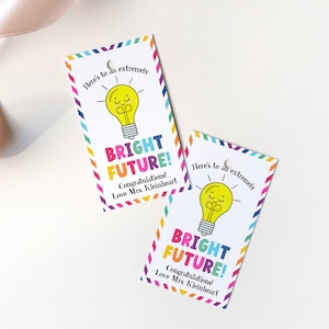 Here's to A Bright Future Gift Tag Template, Printable Light Bulb ...