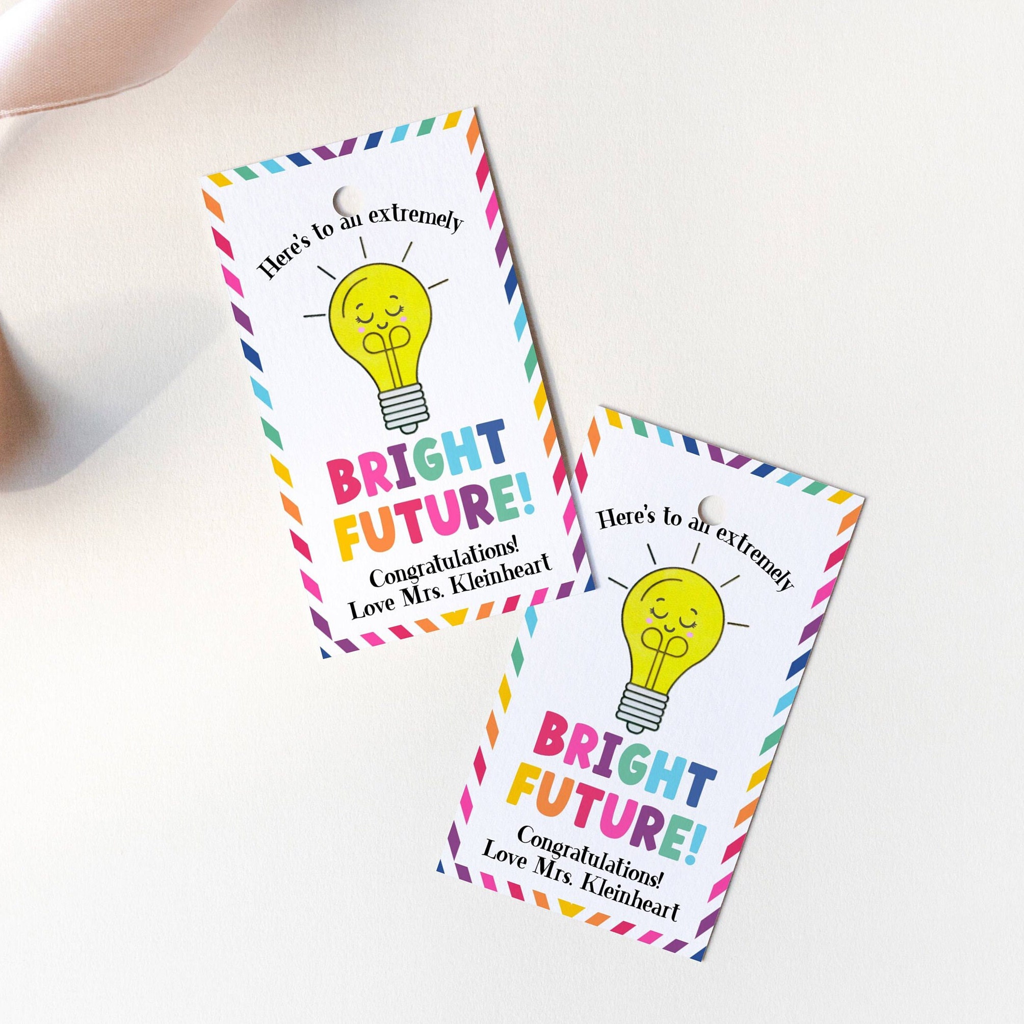 Here's to A Bright Future Gift Tag Template, Printable Light Bulb ...