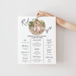 Graduation Photo Milestone Poster Template, Printable Class of 2026 ...