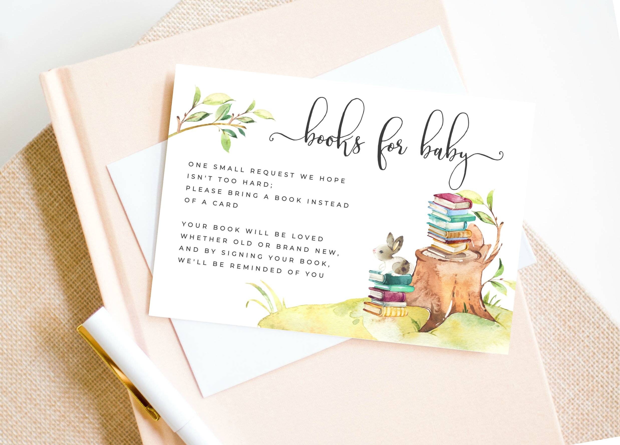 Storybook Books for Baby Card Template Book Themed Baby | Etsy