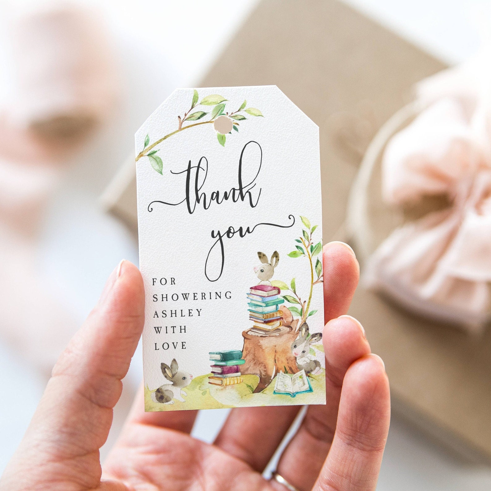 Storybook Baby Shower Gift Tag, Printable Book Themed Favor Tags ...