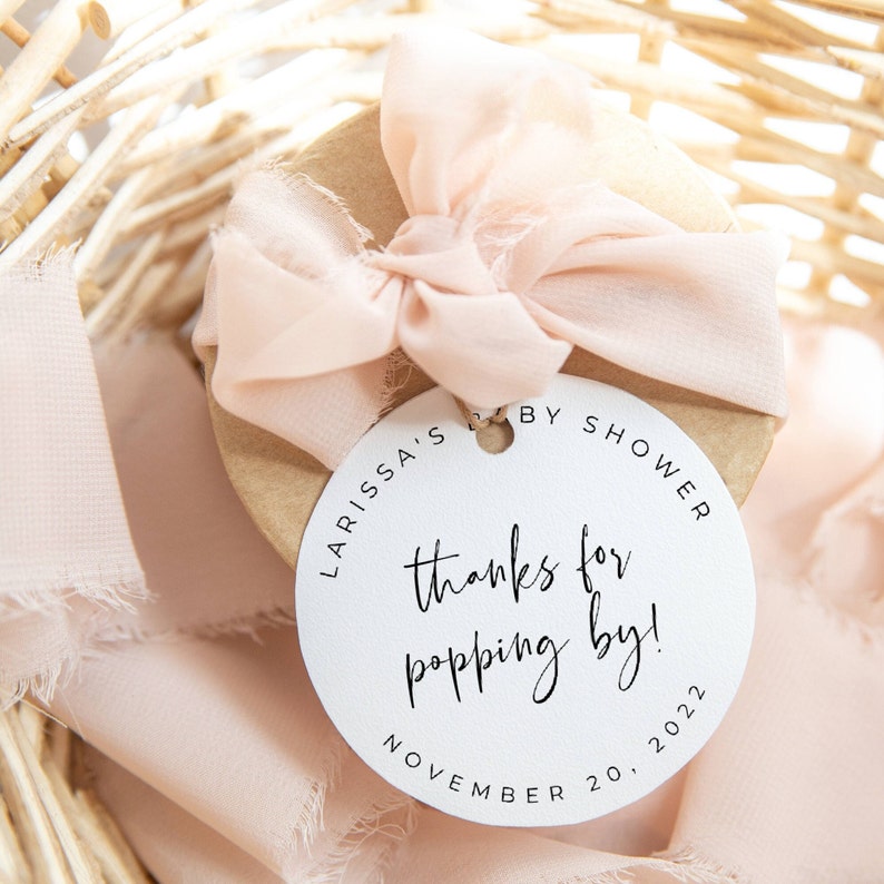 Thanks for Popping by Round Favor Tag Template Printable - Etsy