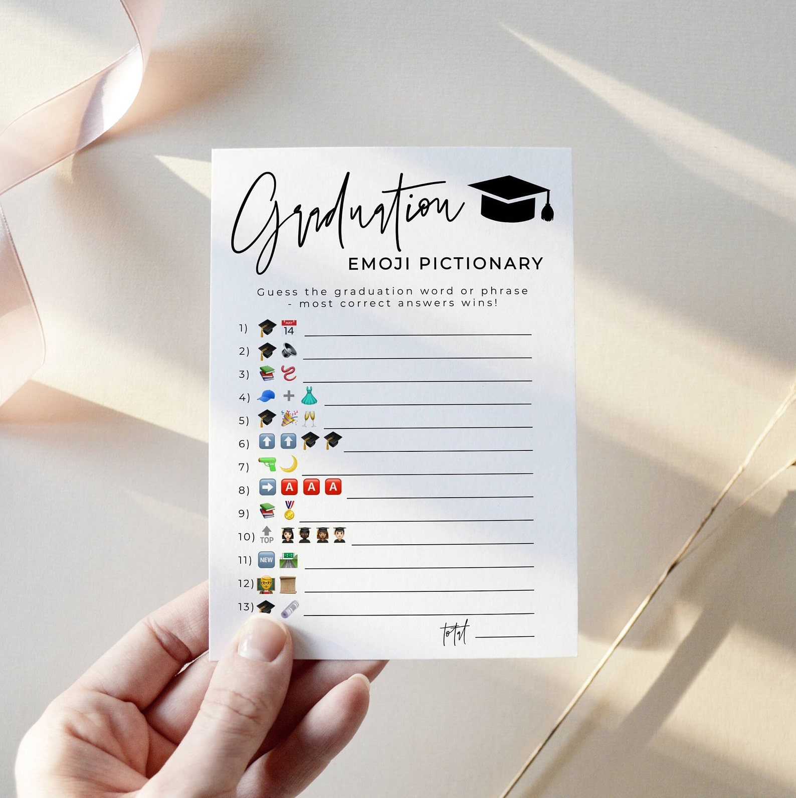 Graduation Emoji Pictionary, Printable Graduate Emoji Guessing Game ...