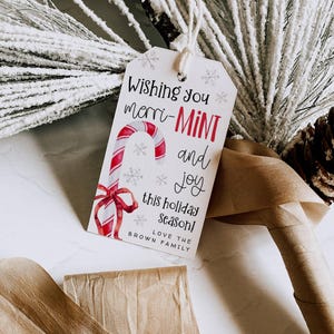 Christmas Mint Gift Tag Template, Printable Wishing You Merry-mint ...
