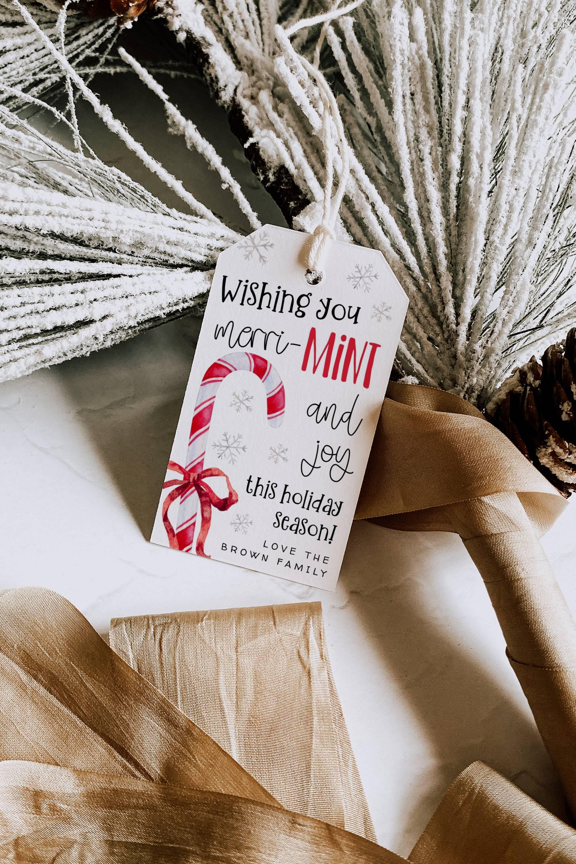 Christmas Mint Gift Tag Template, Printable Wishing You Merry-mint ...