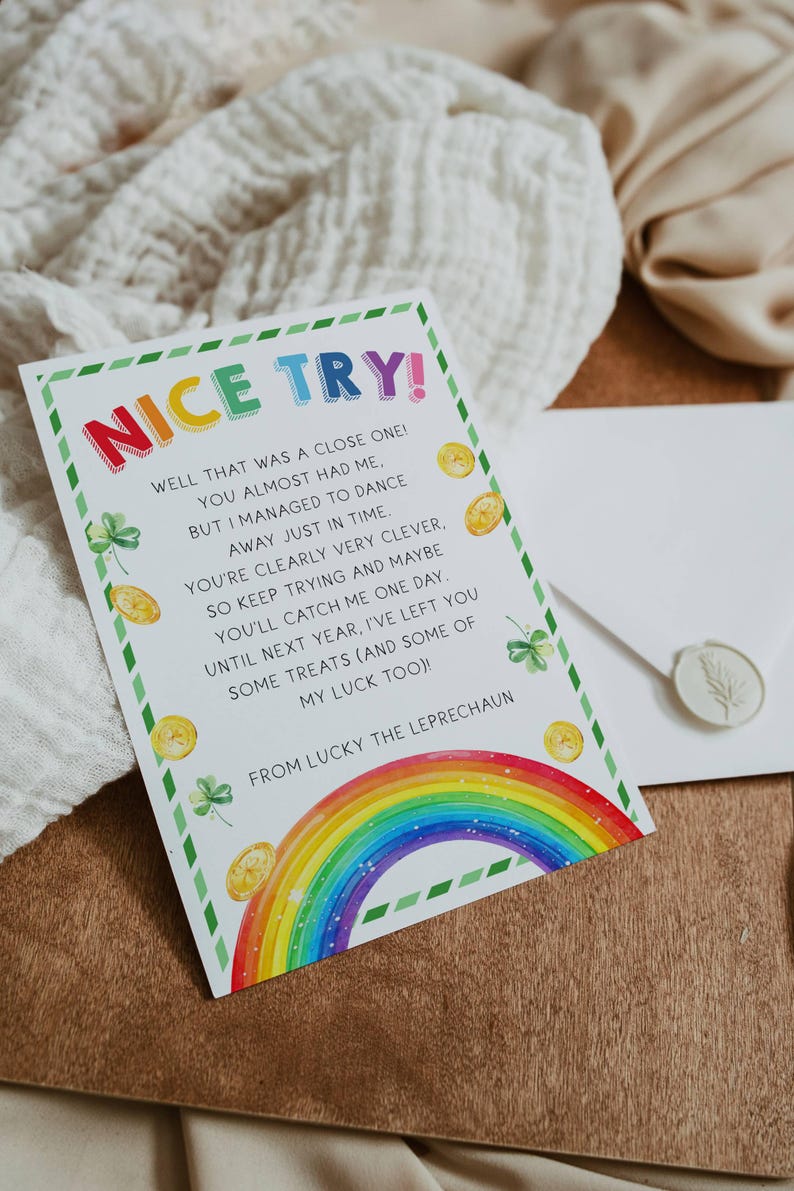 Editable Leprechaun Trap Letter Template, Printable St. Patrick's Day ...