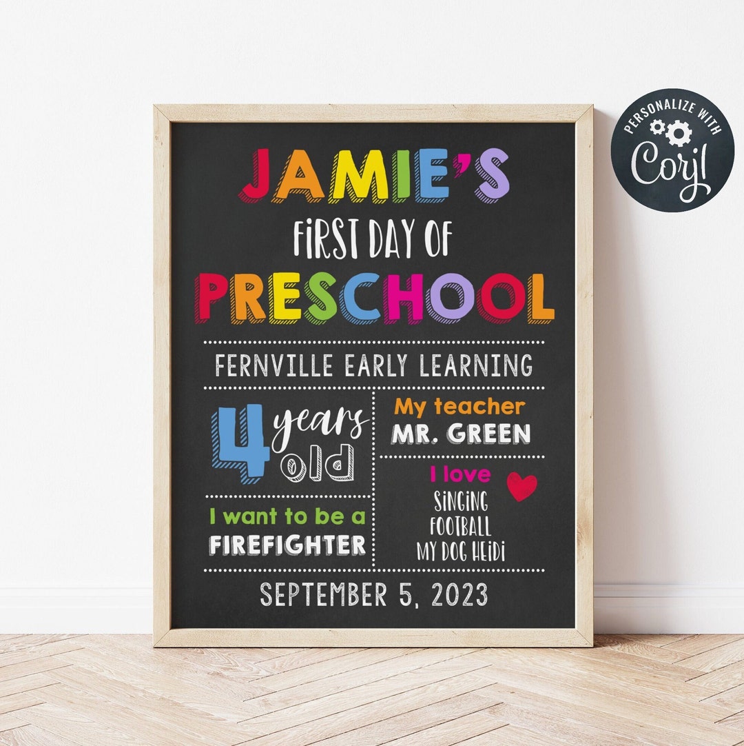 Editable First Day of School Sign Template, Printable First Day Any ...