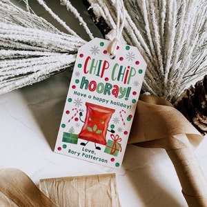 Christmas Chips Gift Tag Template, Printable Chip Chip Hooray Cute ...