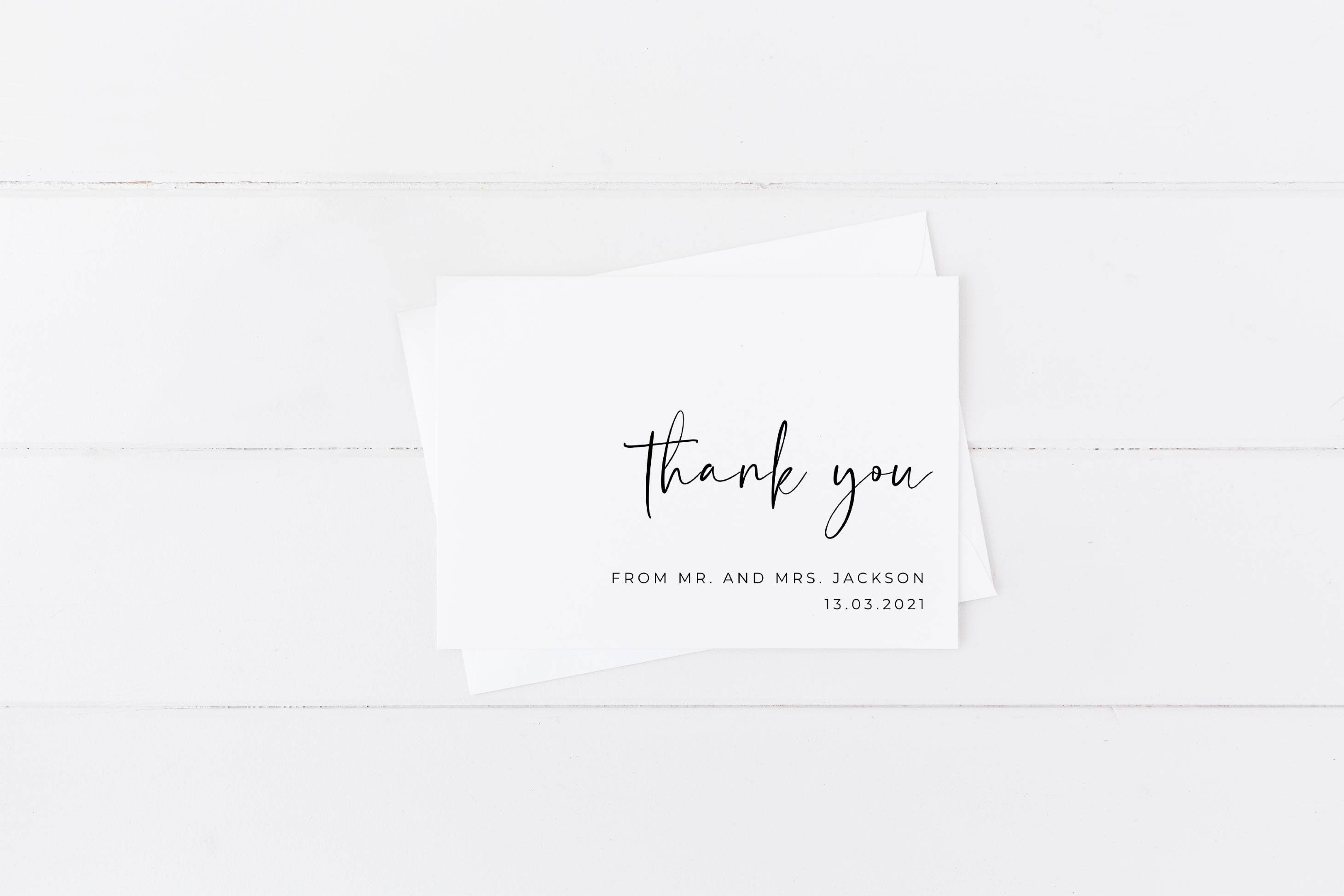 Modern Thank You Card Template Printable Thank You Note | Etsy