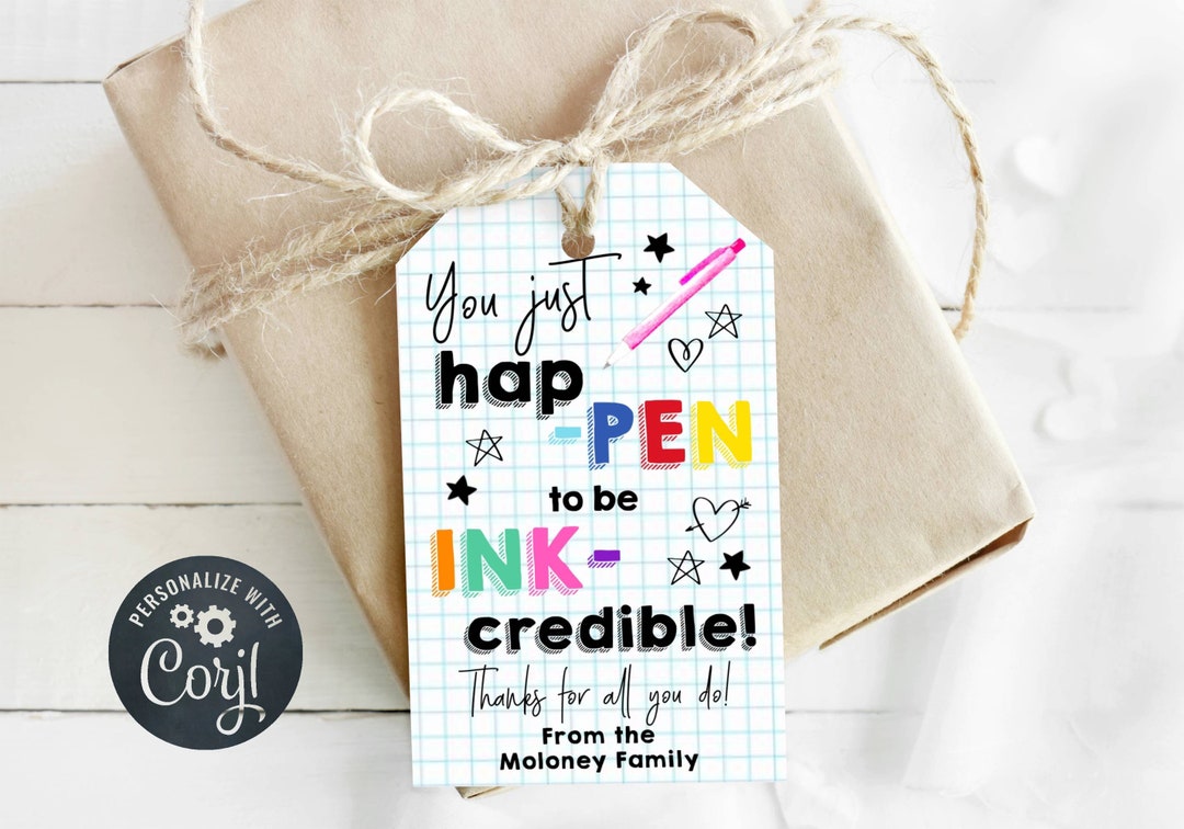 You Happen to Be Ink-credible Gift Tag Template Printable - Etsy
