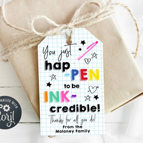 Pen Thank You Sign Hap-pen to Be Ink-credible Teacher Staff - Etsy