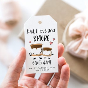 Father's Day S'mores Gift Tag Template, Printable Fathers Day Favor Tag ...