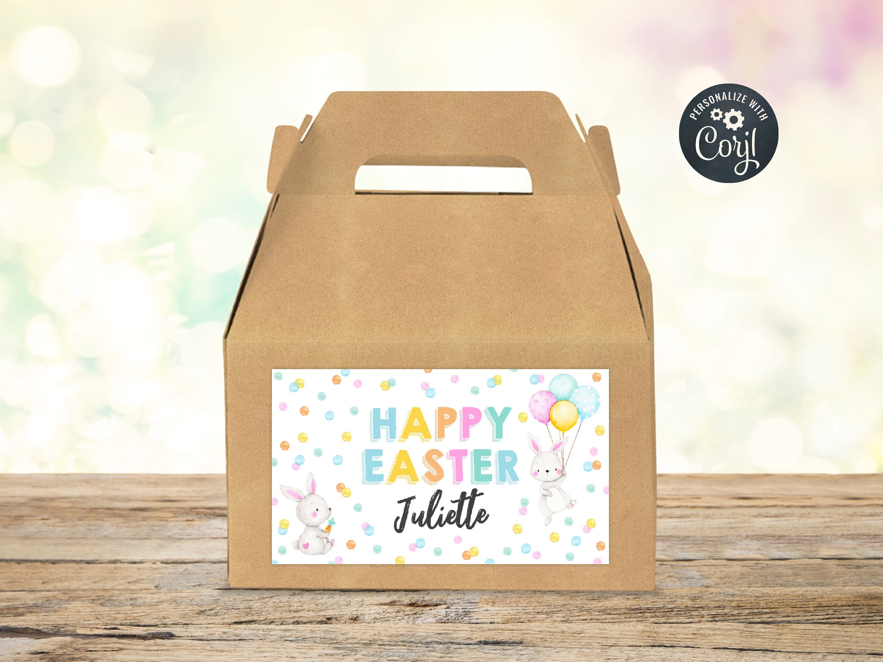 Easter Bunny Gable Box Label Template Printable Easter - Etsy
