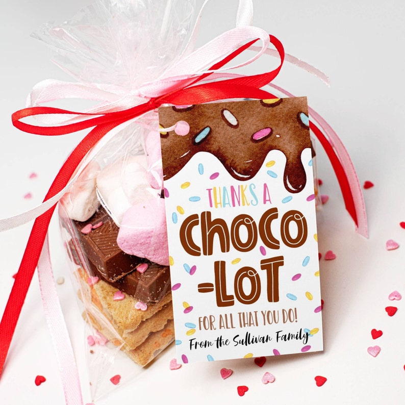 Chocolate Gift Tag Template Thanks A Choco-lot Printable - Etsy