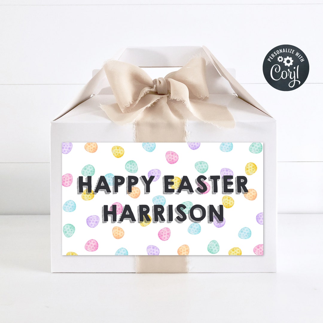 Easter Gable Box Label Template, Printable Easter Activity Box Sticker ...