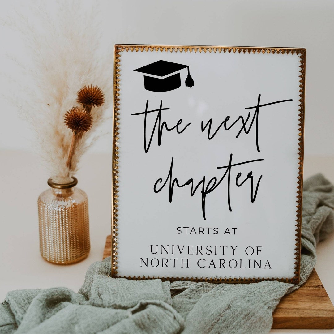 The Next Chapter Sign Template Printable Modern Grad Party - Etsy