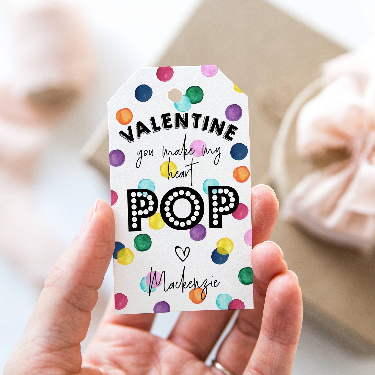 Valentine's Day Pop It Gift Tag Template Printable You - Etsy