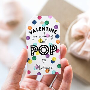 Valentine's Day Pop It Gift Tag Template, Printable You Make My Heart ...