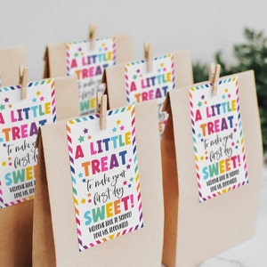 A Little Treat to Make Your First Day Sweet Gift Tag Template ...