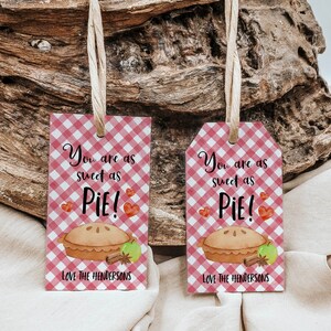 Printable Pie Gift Tag Template, Editable You Are as Sweet as Pie Favor ...