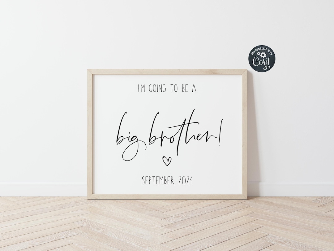 Big Brother Announcement Sign Template Printable Brother - Etsy