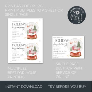 Holiday Housewarming Invitation Template, Printable Christmas ...