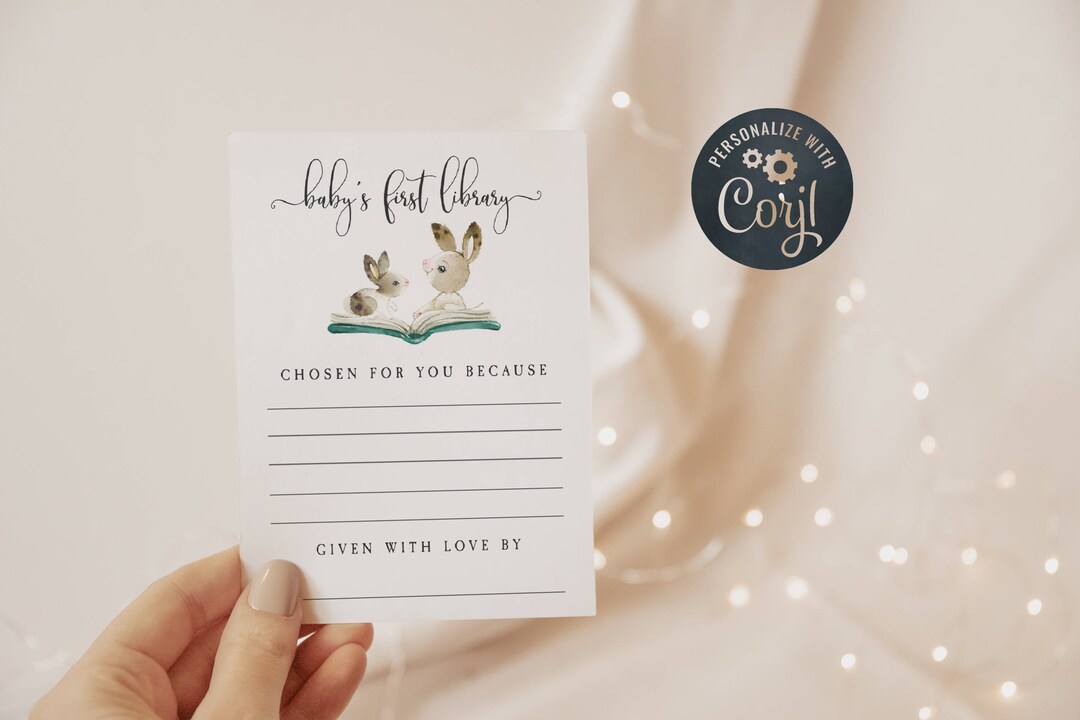 Storybook Book Plate Template Book Themed Baby Shower - Etsy