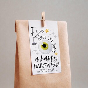 Eyeball Halloween Gift Tag Template, Printable Eye Hope You Have A ...