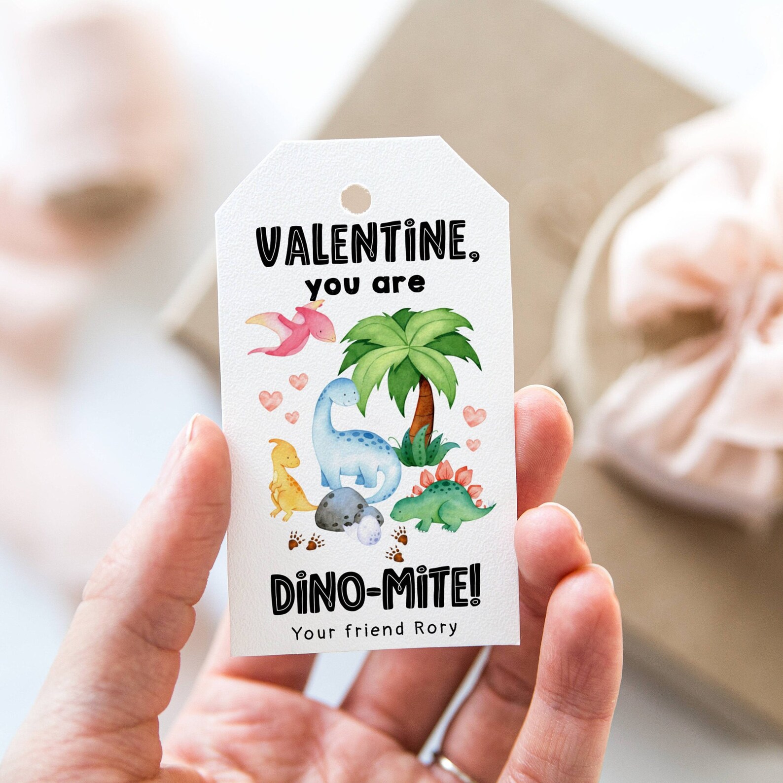 Dinosaur Valentine Gift Tag Template Printable You Are - Etsy