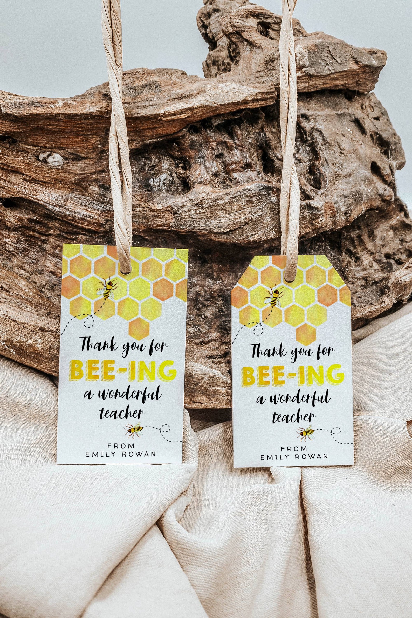 Printable Teacher Appreciation Gift Tag Template, Thank You for Bee-ing ...