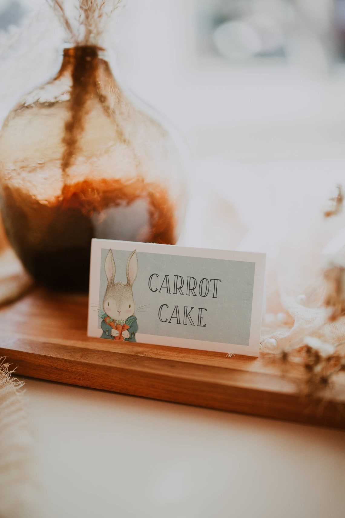 Editable Easter Food Label Template, Printable Easter Bunny Buffet Tent ...