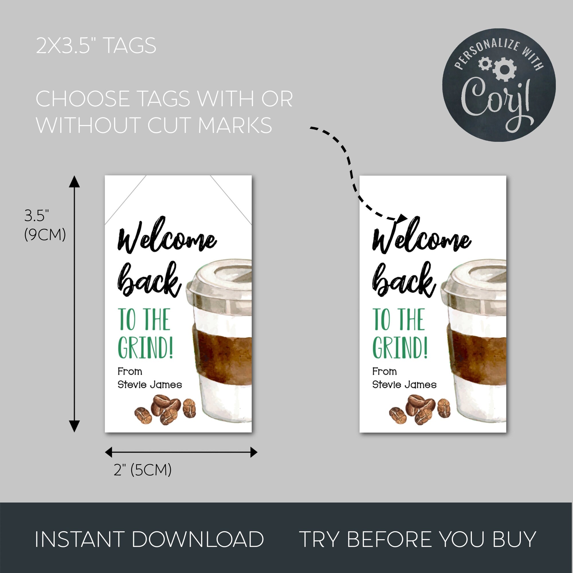 Welcome Back to the Grind Printable Gift Tags Teacher - Etsy Canada