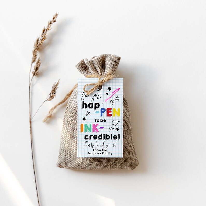 You Happen to Be Ink-credible Gift Tag Template Printable - Etsy