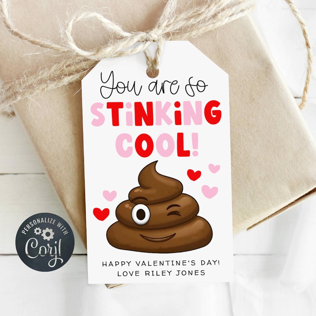 Poop Emoji Valentine's Day Gift Tag Template, Printable You Are ...